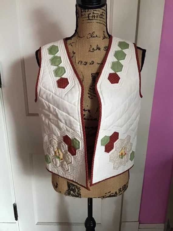 Vintage 1970's Vest Handmade/Homemade Patchwork Vest … - Gem