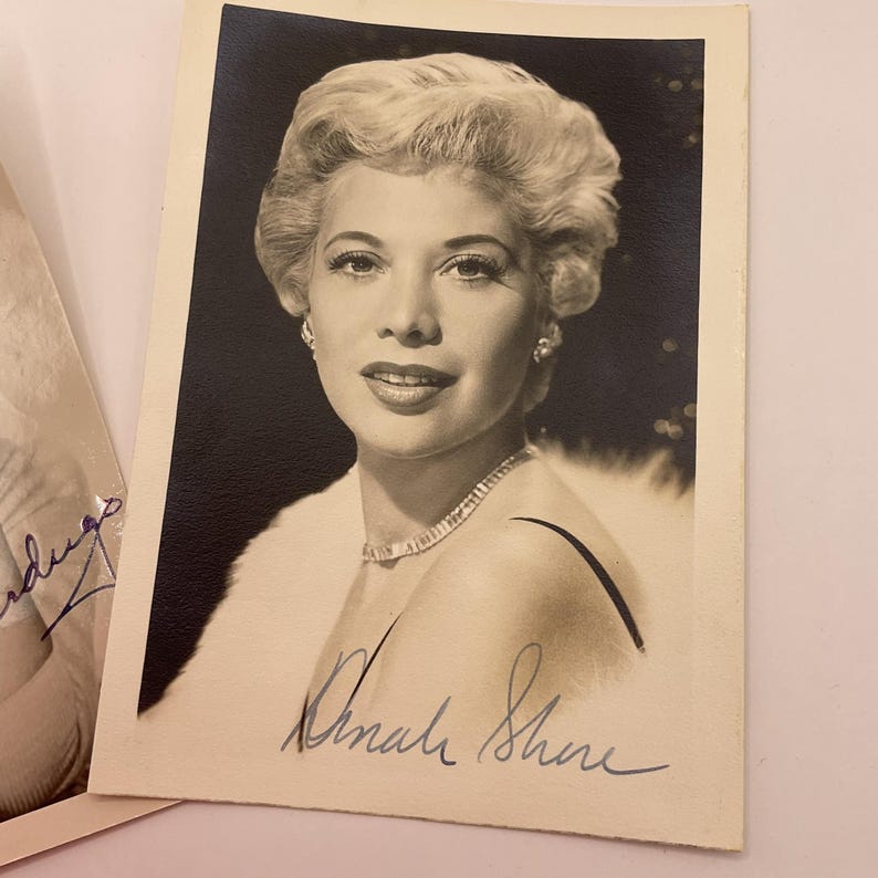 Vintage 1950's Photographs With Autographs of Actress Dinah Shore ...