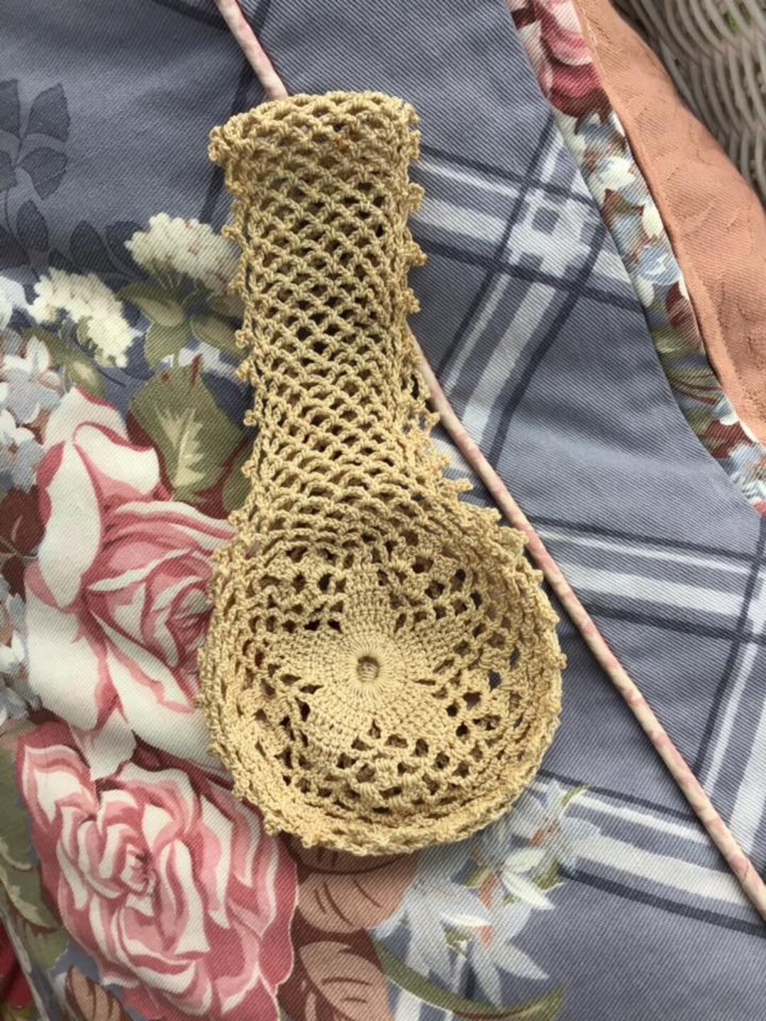 Edwardian Vintage 1920's Purse Work Bag Pouch Looped Handle Light Beige ...