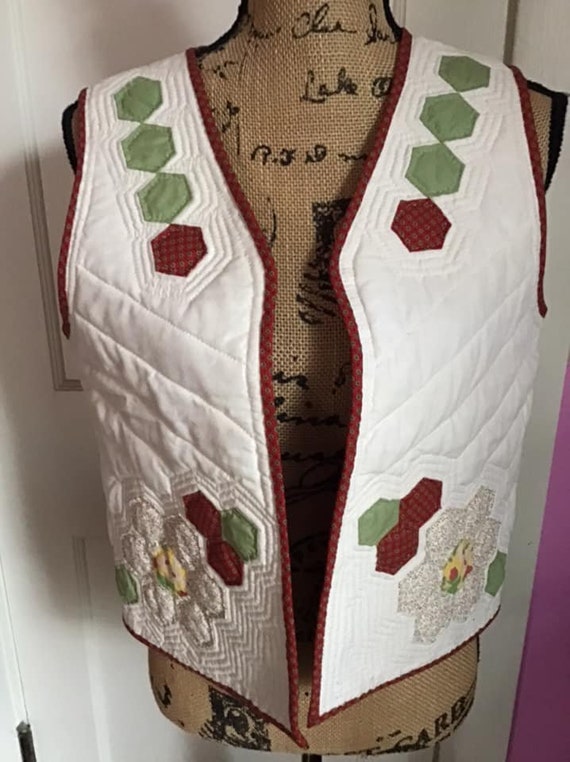 Vintage 1970's Vest Handmade/Homemade Patchwork Vest … - Gem