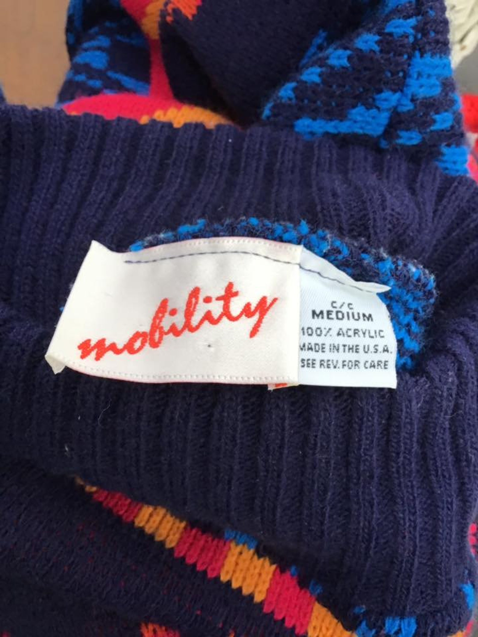 Vintage 1970's 1980's Sweater Label is mobility Made - Etsy