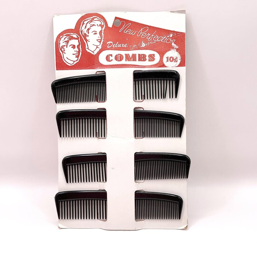 Vintage 1950's 1960's Hair Combs Deadstock on Original Display Card for ...