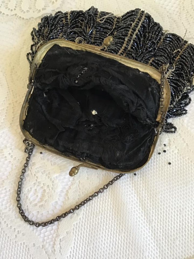 Vintage 1920's Beaded Handbag Black Beads Has NUMEROUS - Etsy