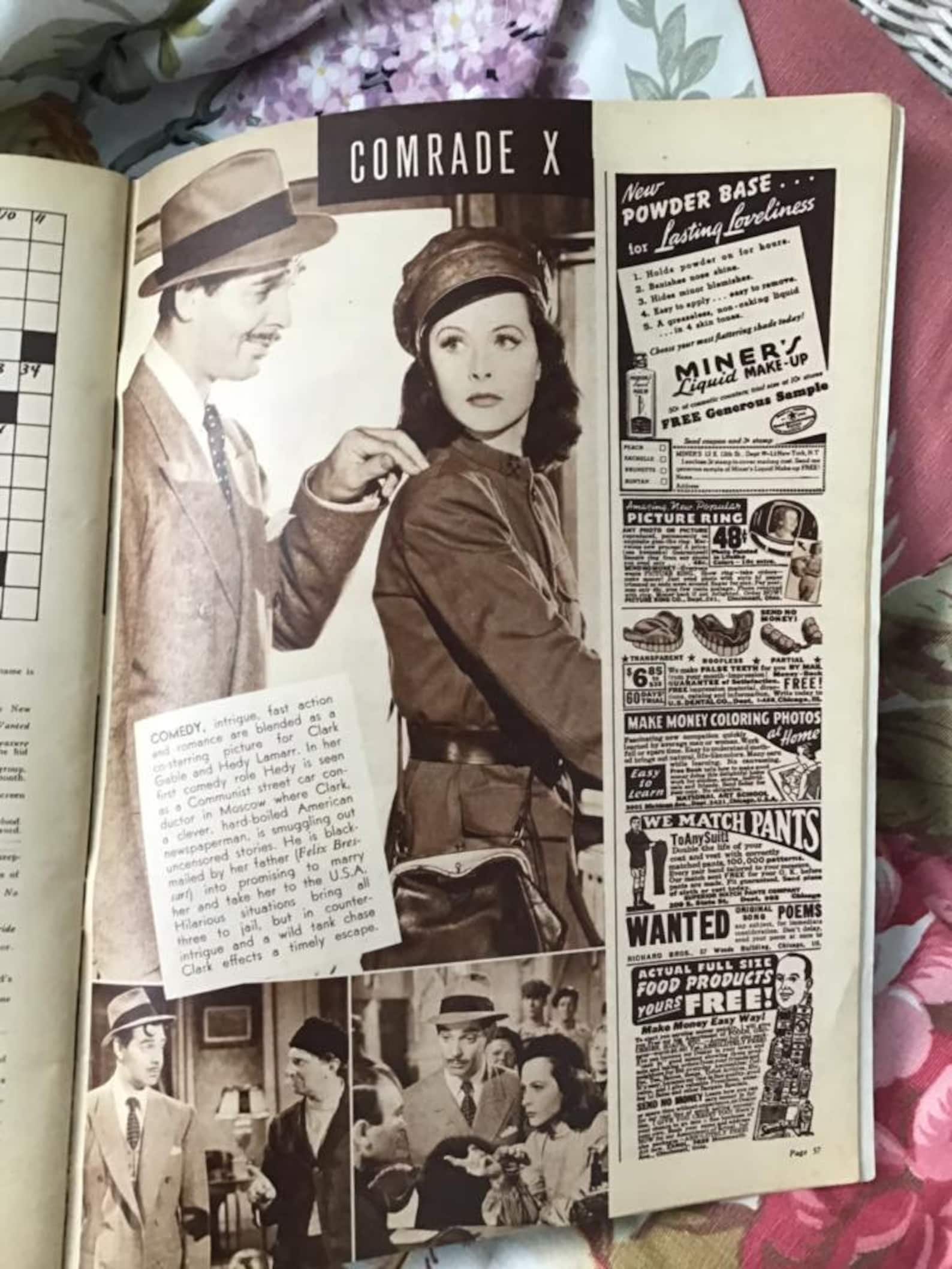 Vintage 1940's Magazine Dated January 1941 Movie Life | Etsy