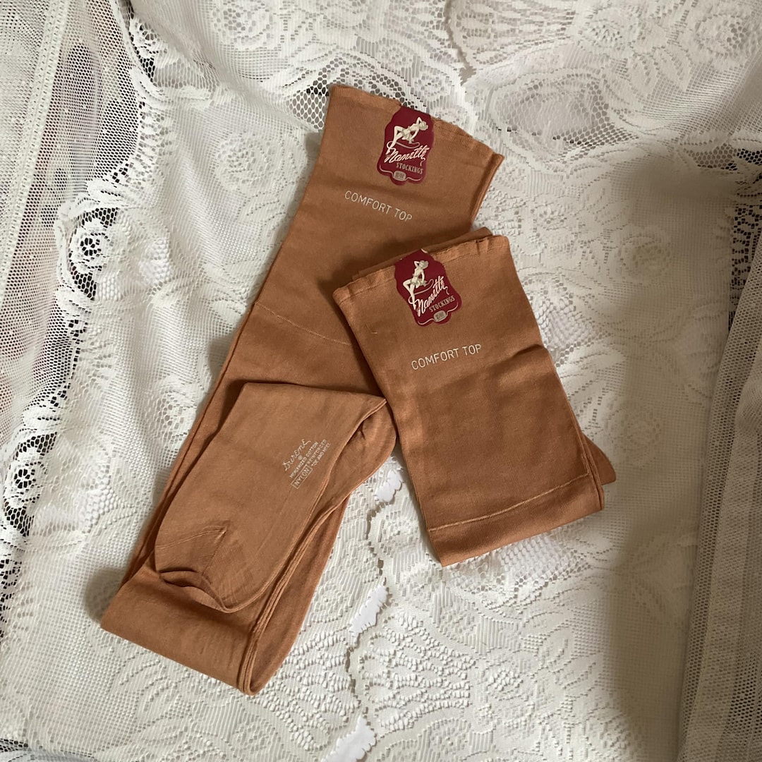 Vintage 1930's 1940's Stockings Thigh Highs 2 Pair Seamed Winter Weight ...