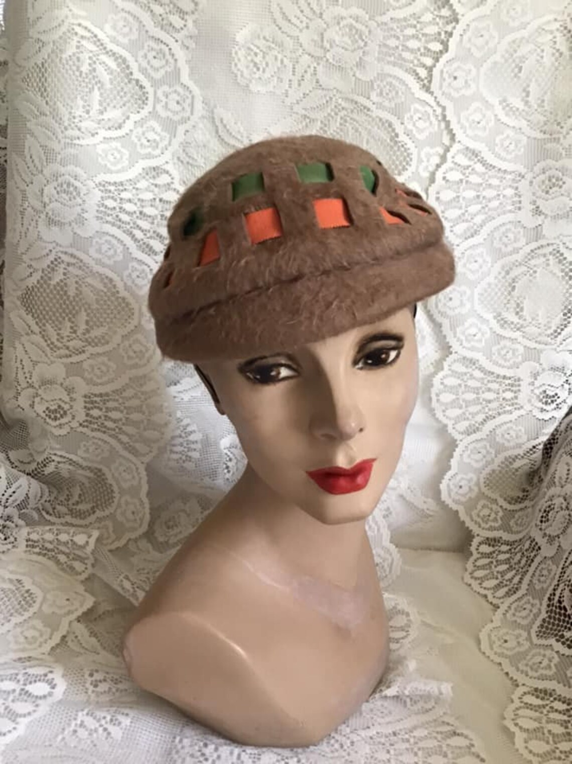 Vintage 1950's Hat Quaker-Maid Exclusive Tan Hat With | Etsy