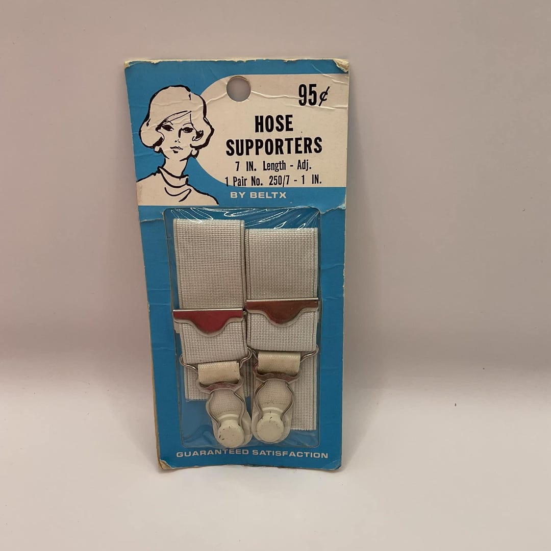 Vintage 1960's Garter Straps Hose Supporters off White One Pair ...