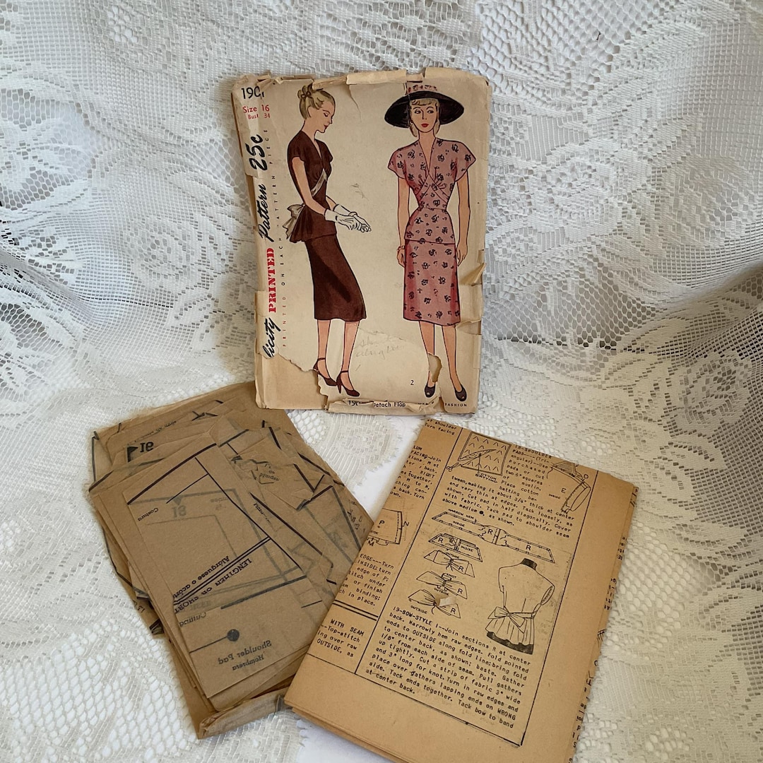 Vintage 1940's (copyright 1946) Ladies Clothing Pattern *simplicity ...