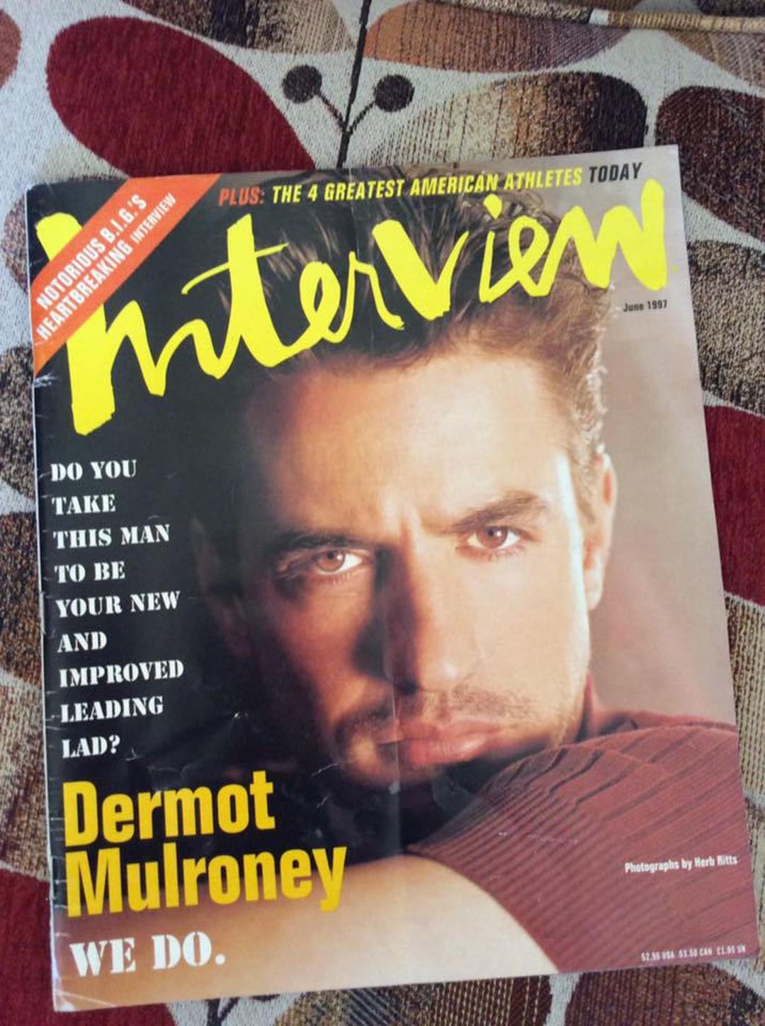 Vintage 1990s Magazine INTERVIEW 1997 Dermot Mulroney on Cover - Etsy
