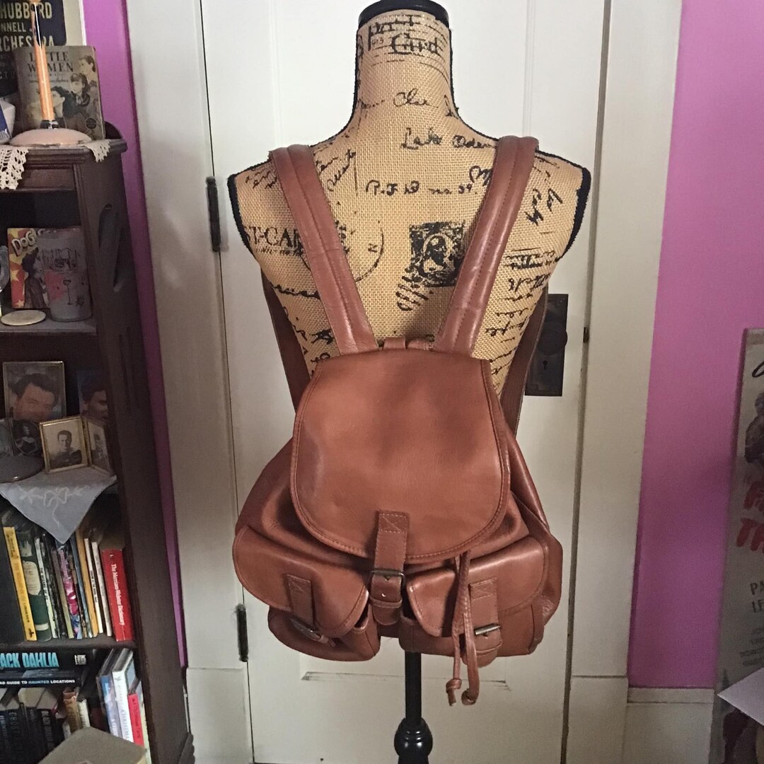 Vintage 1990's Backpack Brown Genuine Soft Leather *clava American* - Etsy