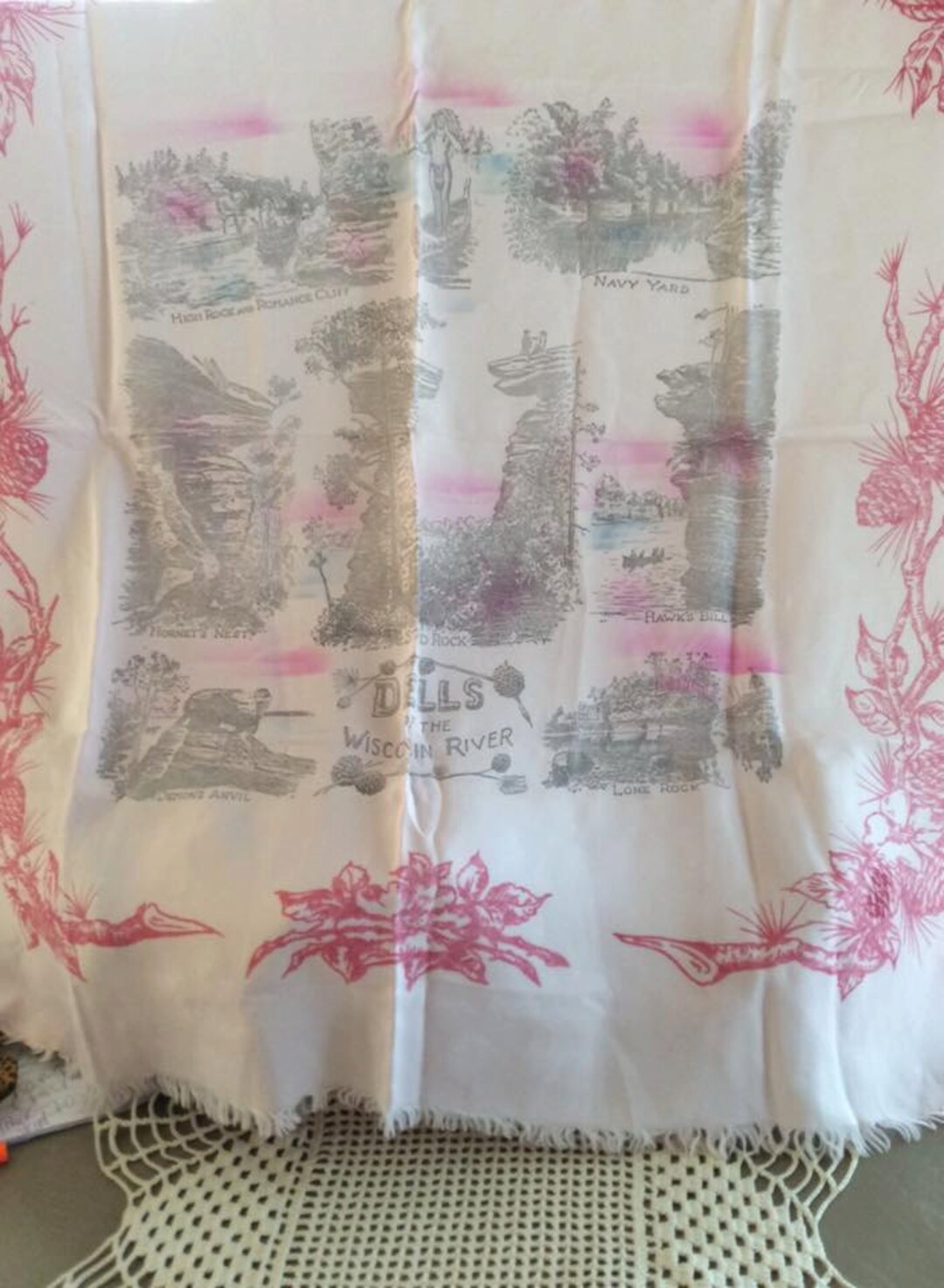 Vintage 1940s Scarf Head Scarf Wisconsin Dells Souvenir - Etsy