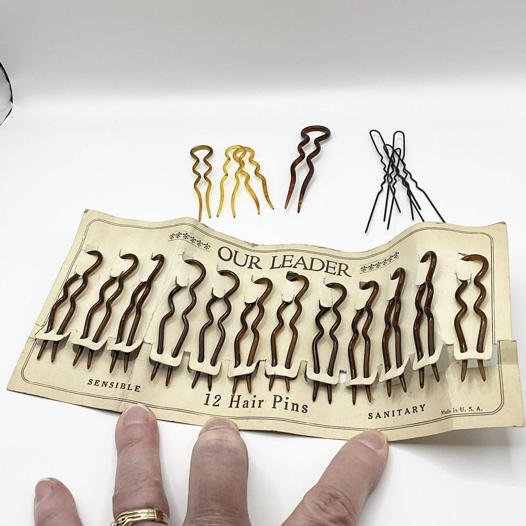 Antique Edwardian (1900-1920) Hair Pins Deadstock Set of 12 on Original ...