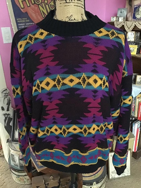 Vintage 1980's Sweater Label Is *Custom Design* Black… - Gem
