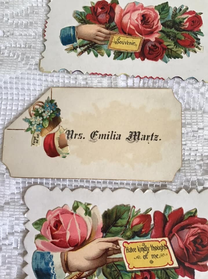 Victorian Edwardian Calling Business Cards Beautiful Floral Cards Set ...