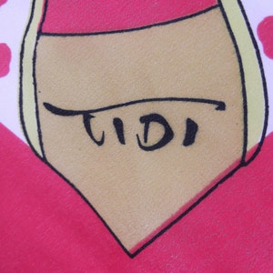 Vintage 1970s Scarf Signed TIDI Bows Ribbons Pattern Red Yellow Blue ...