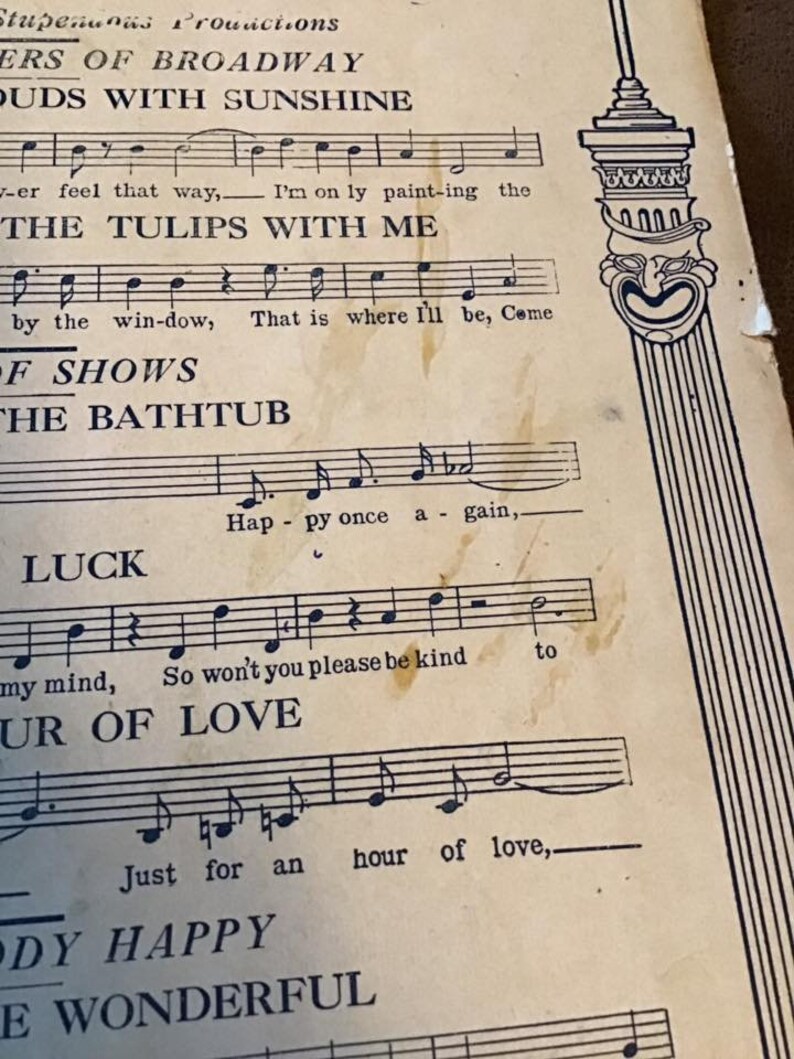 Vintage 1920's Sheet Music Dated MCMXXIX/1929 the Gold - Etsy