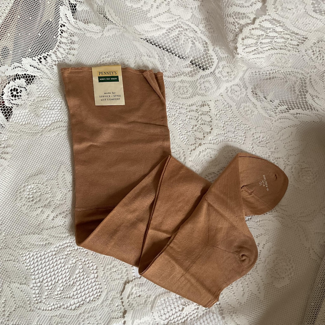 Vintage 1940's Stockings Seamed Thigh High Winter Weight penney's ...