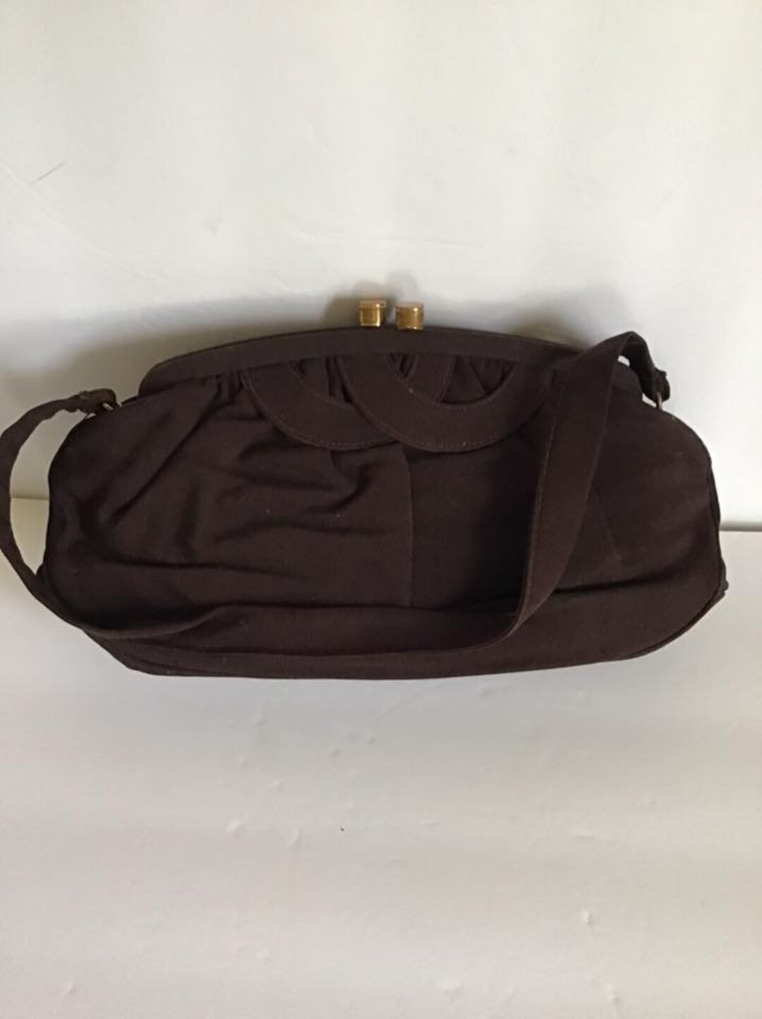 Vintage 1940's Handbag Purse WWII Era Dark Rich Brown Rayon/wool ...