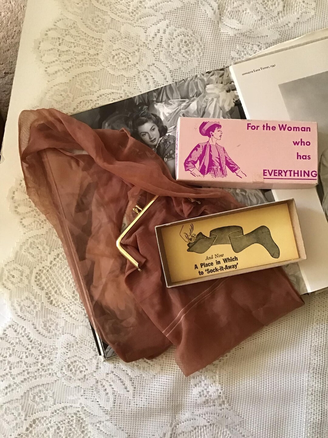 Vintage 1950's 1960's Money Pouch Sock Purse Comes in Original Box One ...