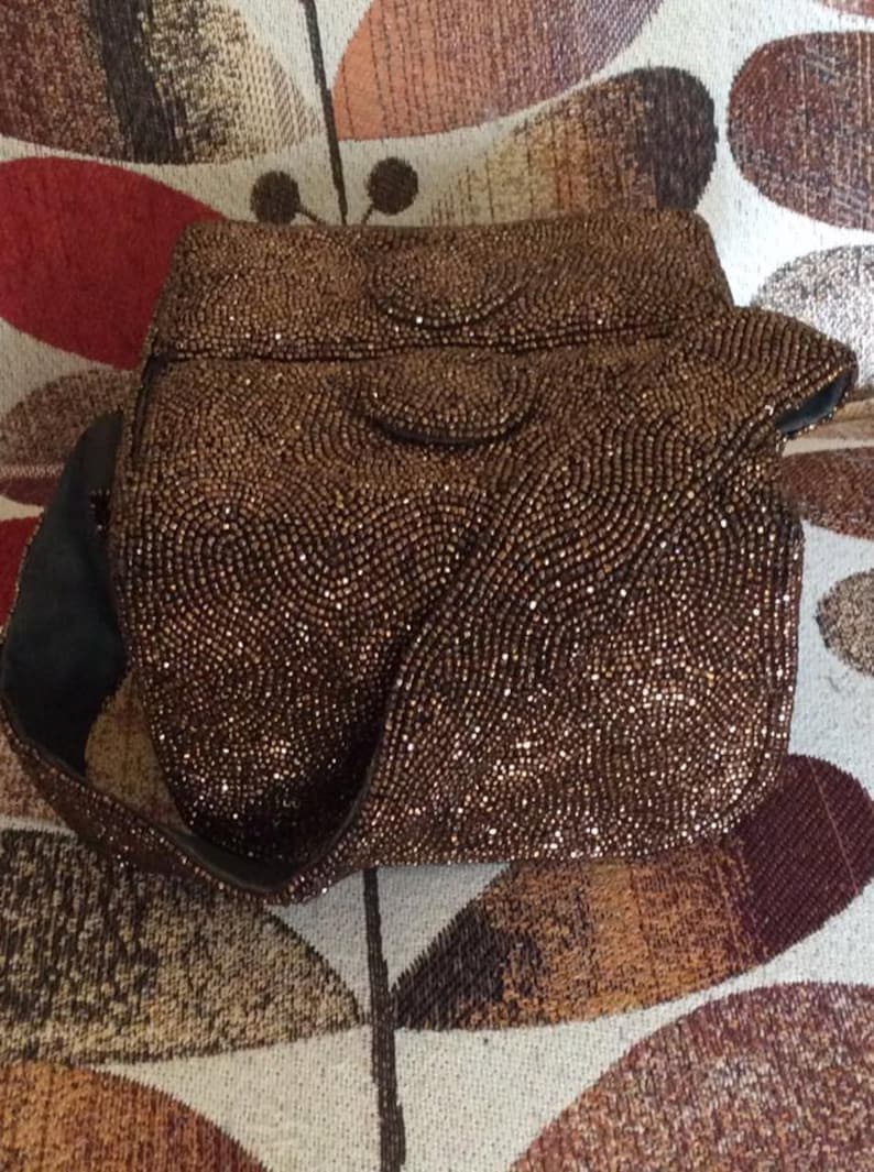 Vintage 1940s Handbag Purse Box Bag Copper Colored Carnival - Etsy