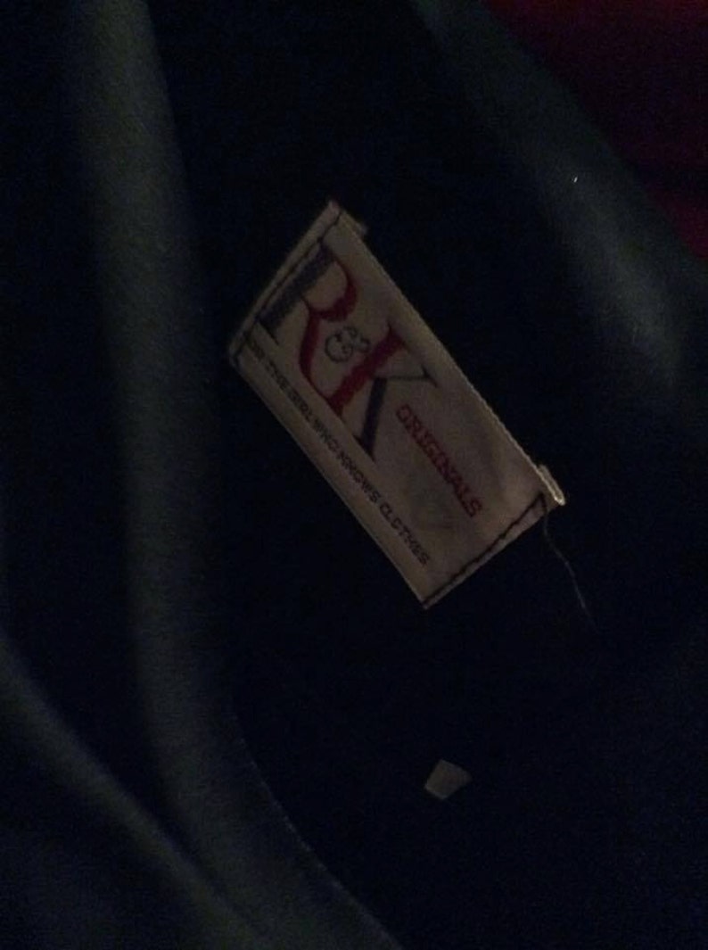 Vintage 1950s Dress Deep Dark Inky Black Fabric Flower Corsage R&K ...