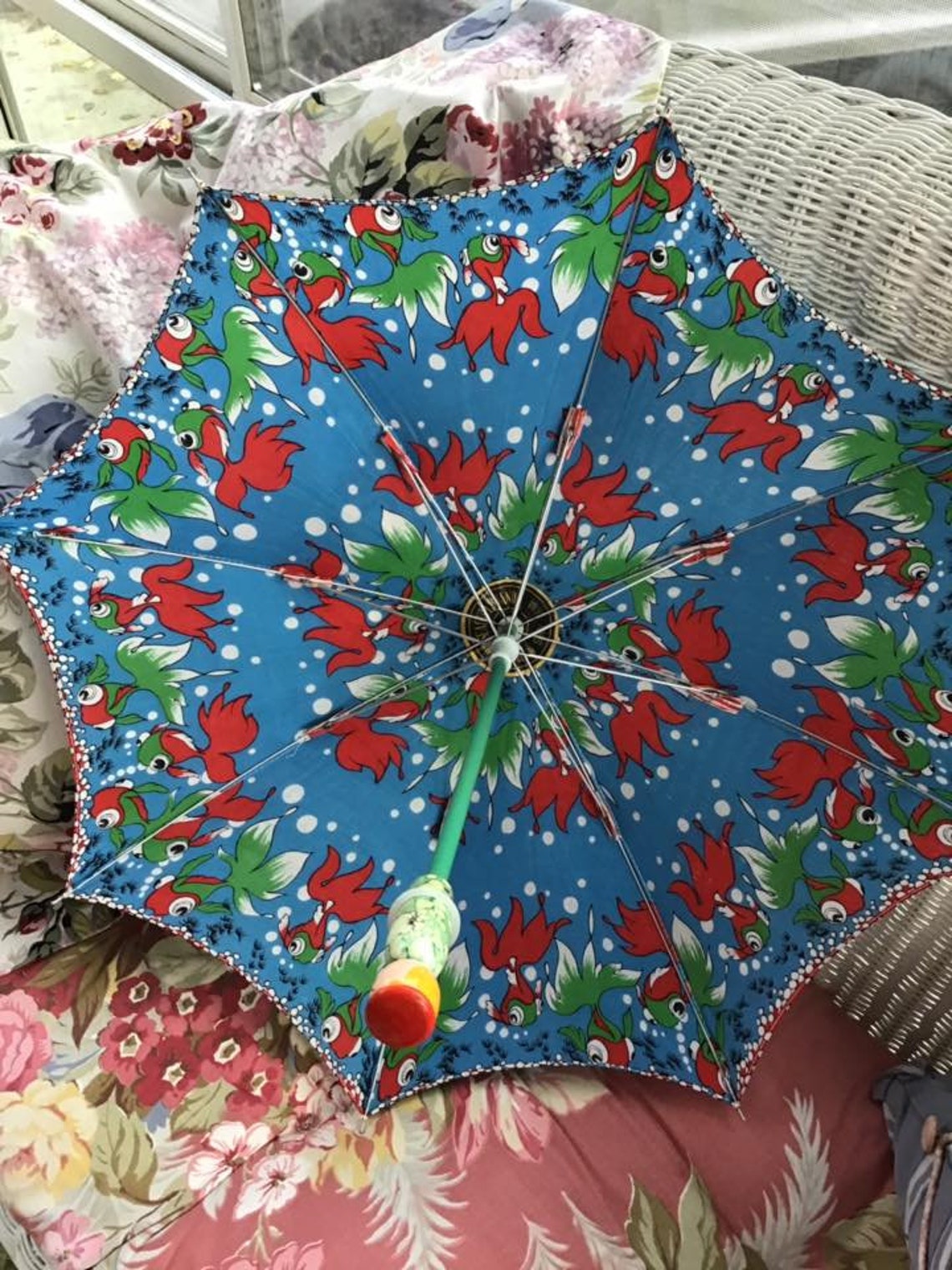 Vintage 1950s 1960s Umbrella RARE Child's Size Bright | Etsy