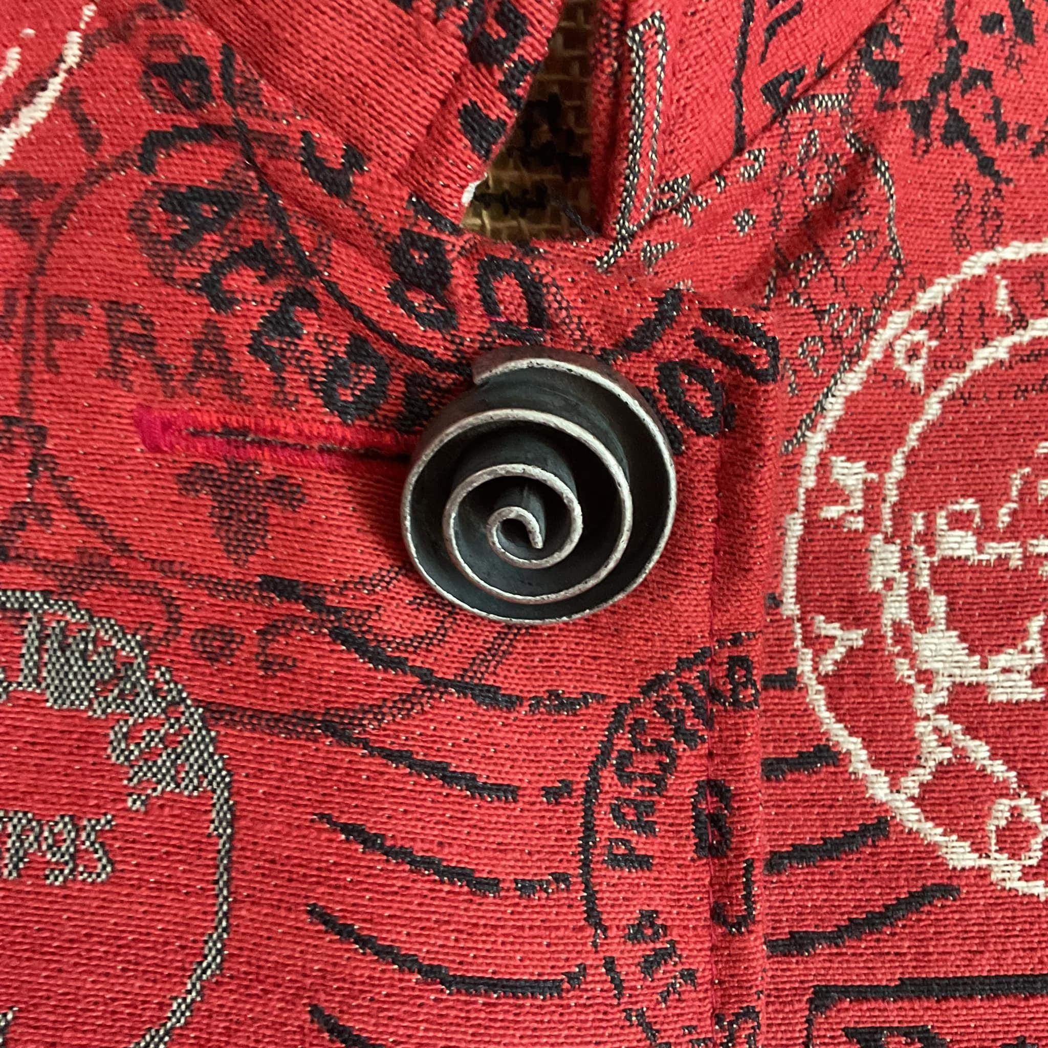 Vintage 1990's Jacket Rusty Red Color Metal Buttons Shoulder Pads ...