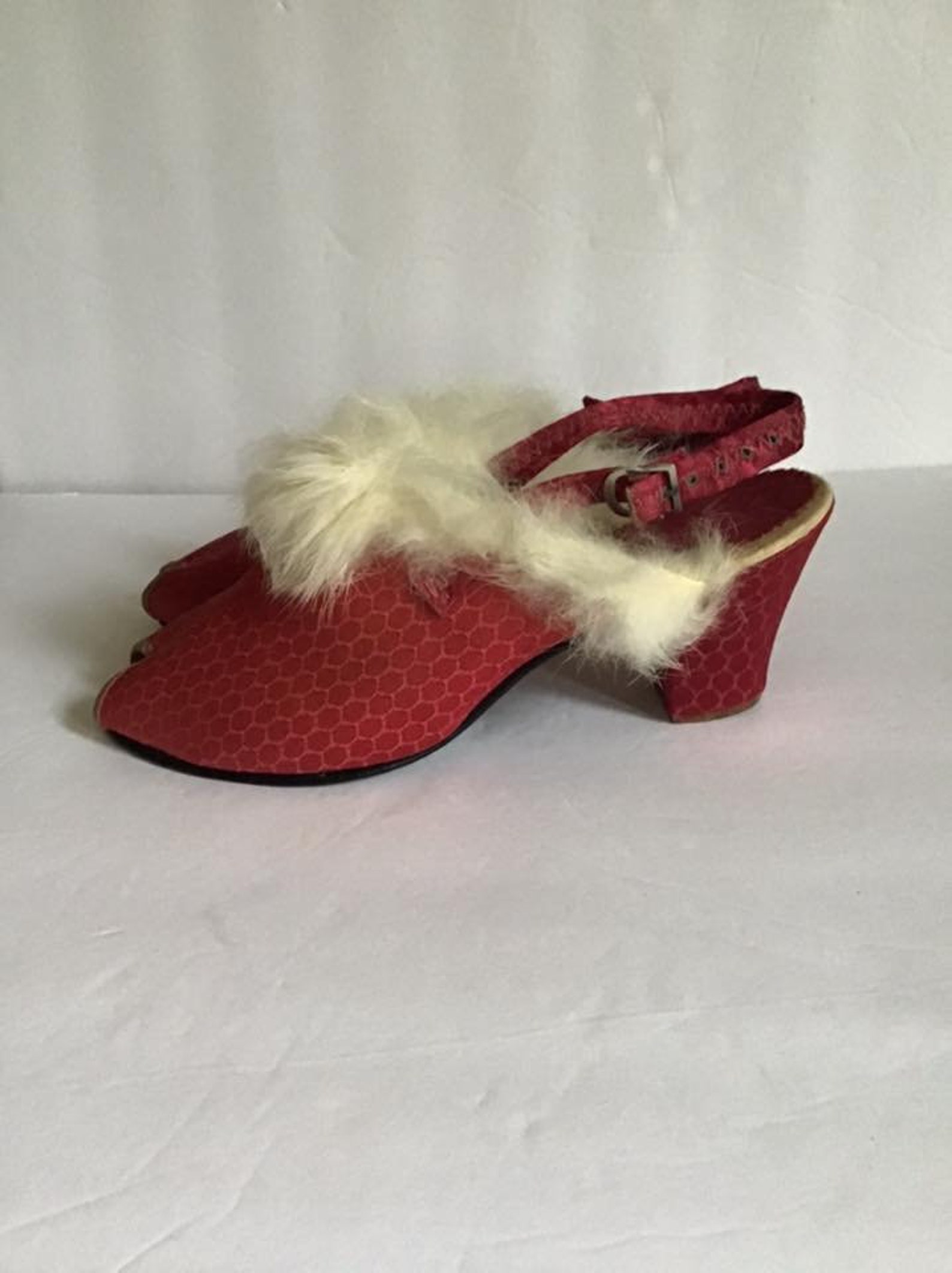 Vintage 1940's 1950's Slippers Deadstock Satin Trimmed - Etsy