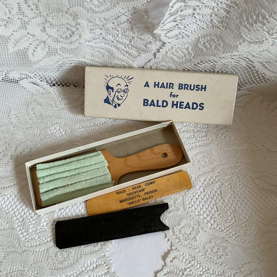 Vintage 1930's Bald Head Hair Brush & Comb Joke Gift for Someone With A ...