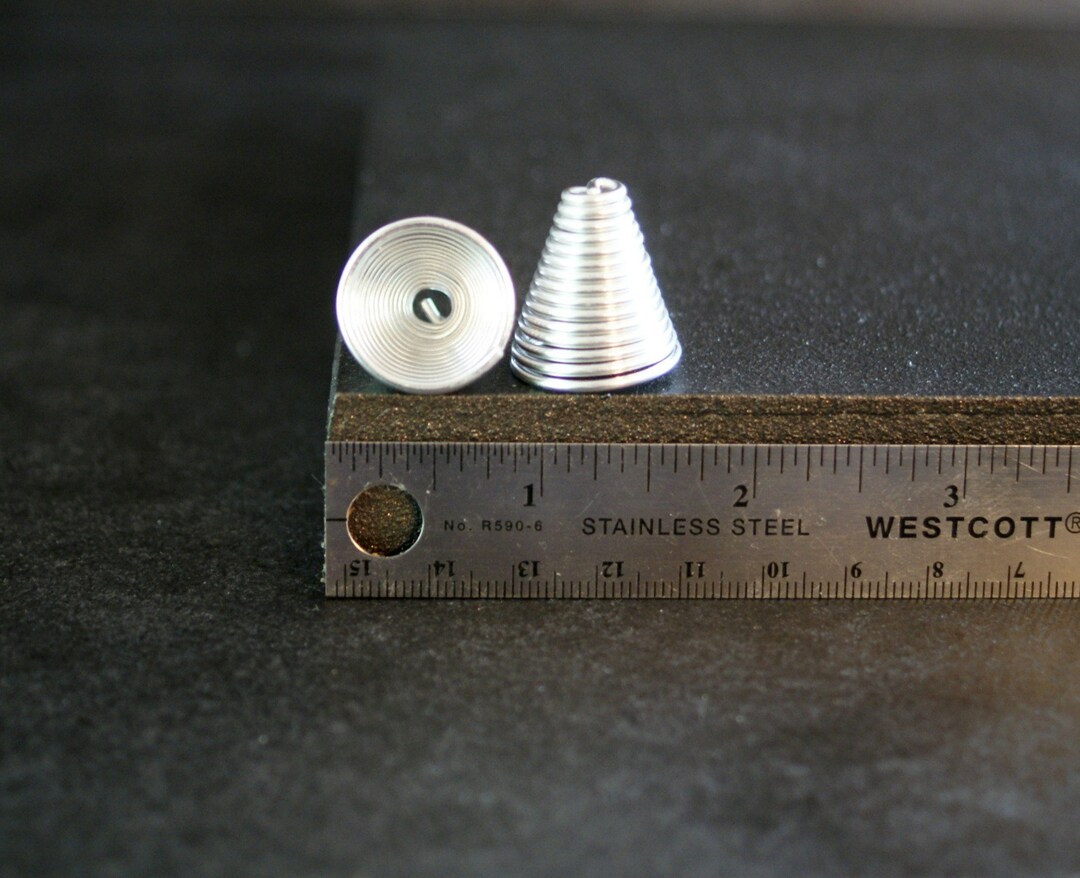 Large Silver Wire Coil Bead Cones (pair): 16 Gauge, Handmade - Etsy