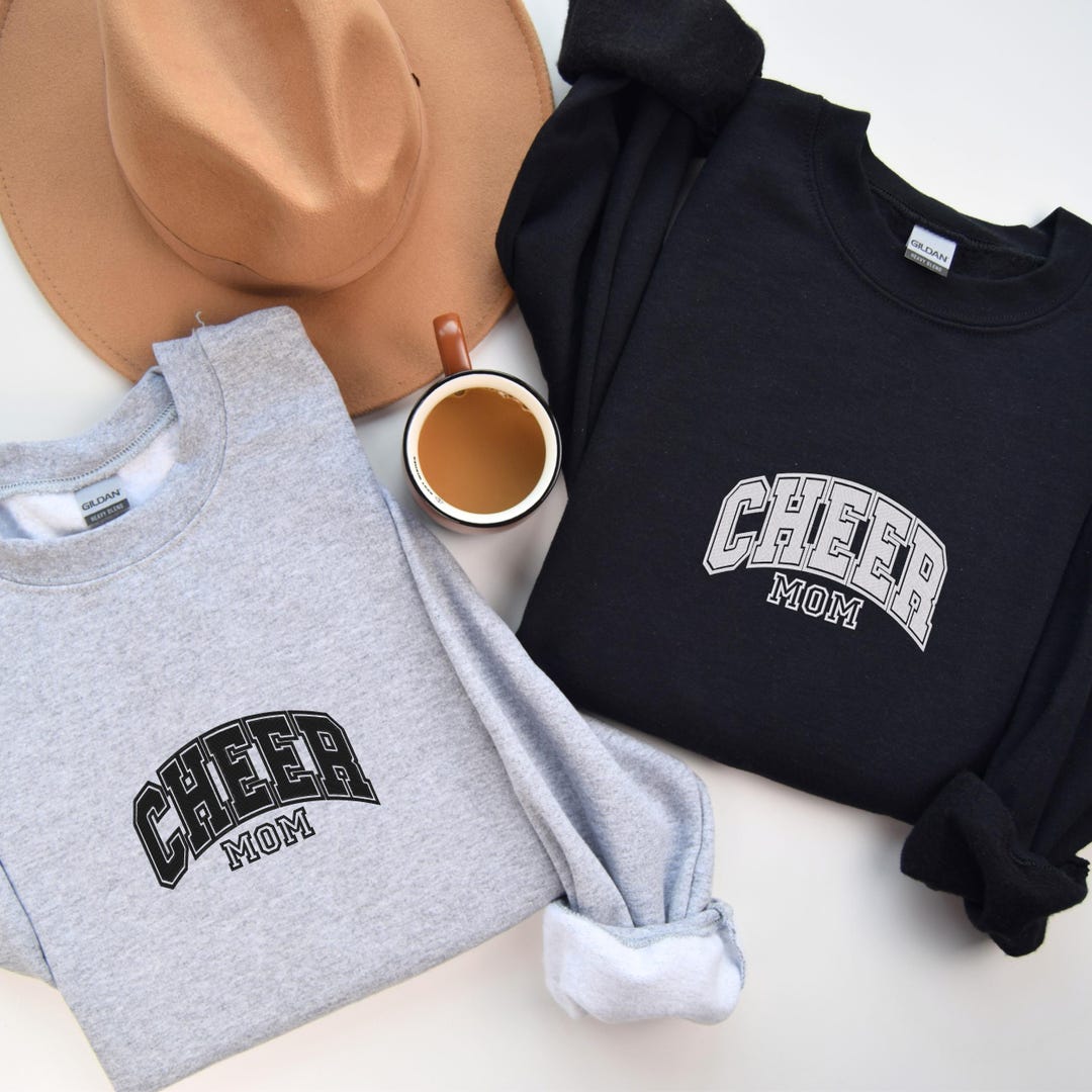 Embroidered Cheer Mom Sweatshirt, Cheerleading Mom Sweatshirt ...