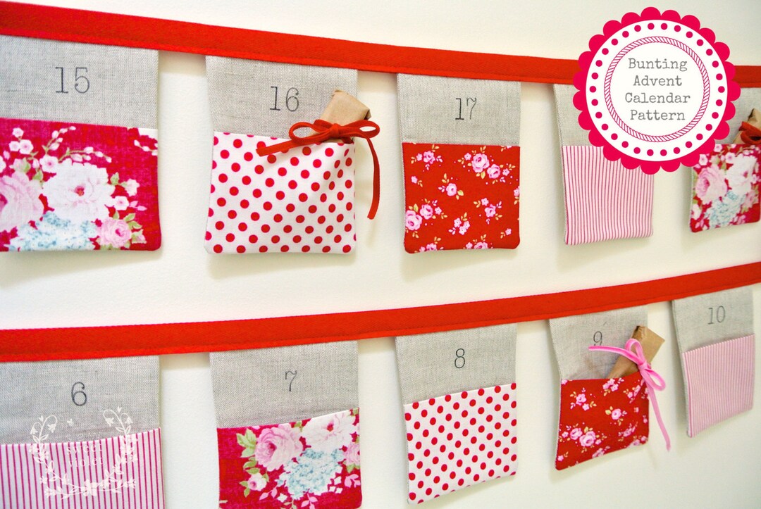 PDF Pattern ~ 24 Pocket Bunting Advent Calendar Pattern - Etsy