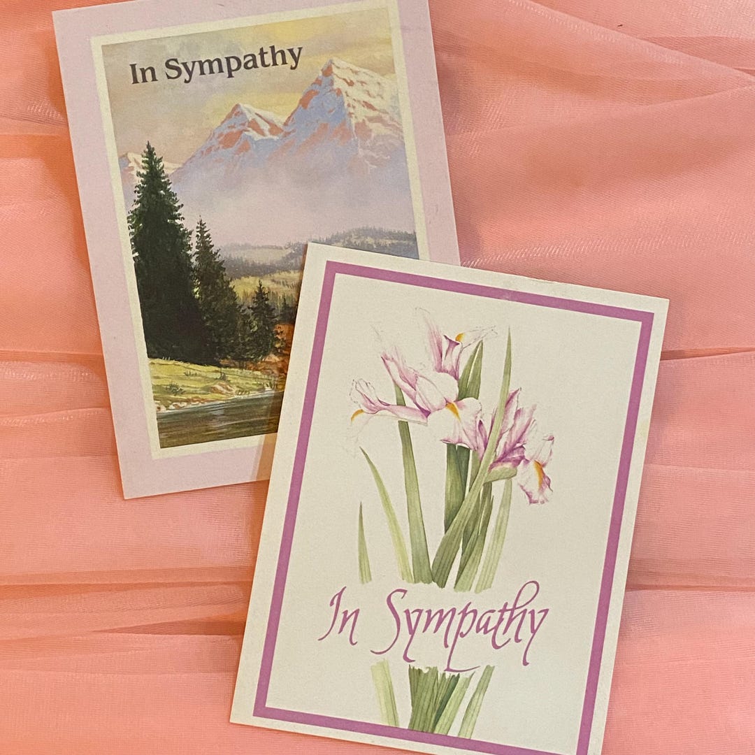 Vintage Sympathy Cards, Sentimental Notes, PVA, Made in USA, Purple ...