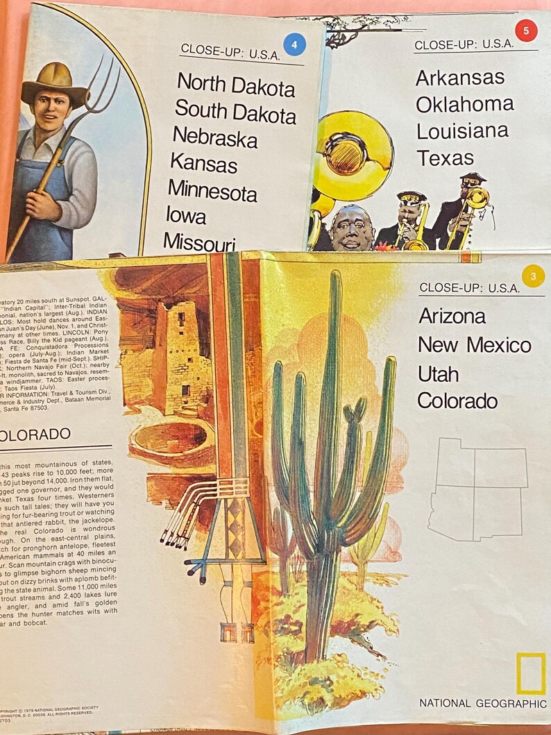 Vintage USA Maps, National Geographic, 1978-1983, Set of 15 - Etsy
