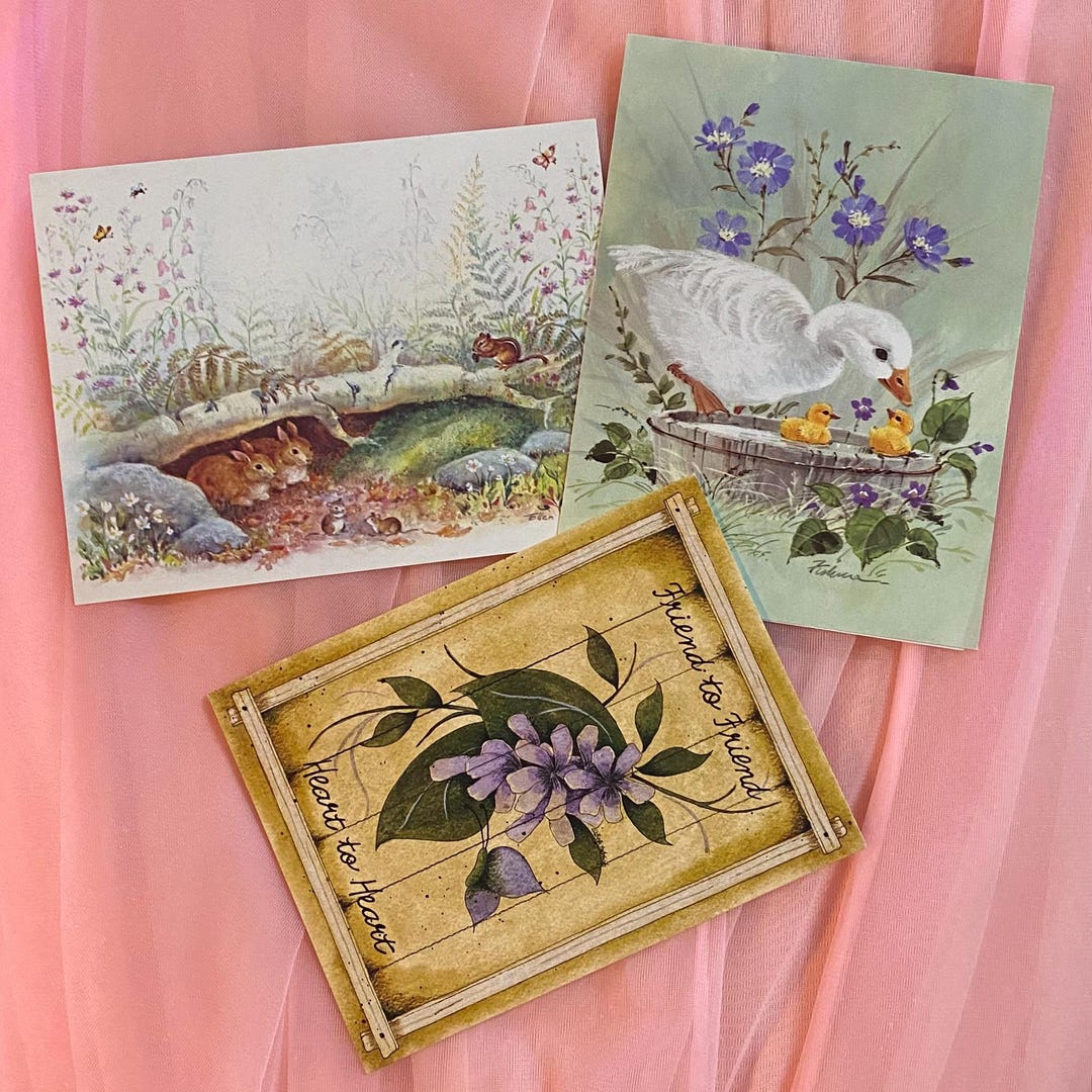 Vintage Card | Beth Yarbrough, Mama Duck With Ducklings, PVA Greeting ...
