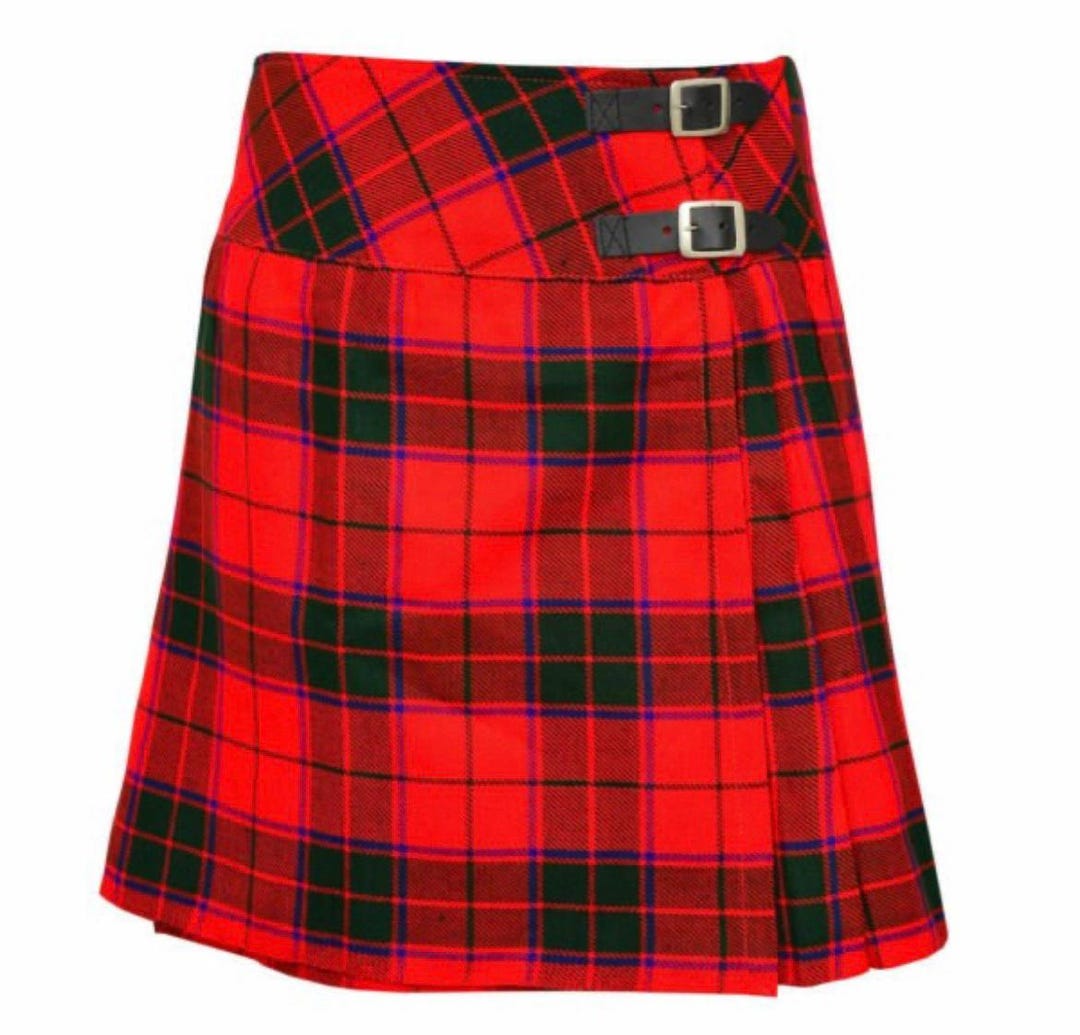 Handmade Scottish Tartan Wool Kilt Skirt: Ladies Knee Length Kilt With ...