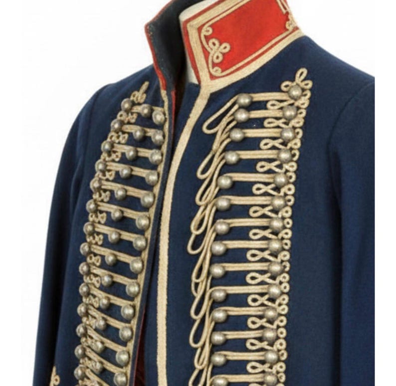 Napoleonic Military Hussar Jacket Black Jimi Hendrix Style Tunic ...
