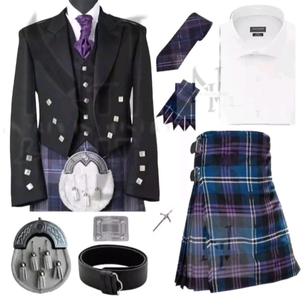 Men's Prince Charlie Scottish Kilt Outfit, Custom Made 9-piece Set - Etsy