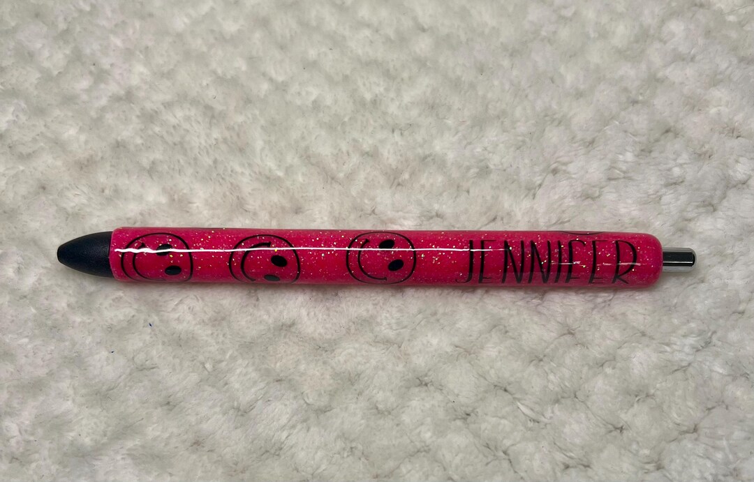 Custom Pen | Smiley Face Glitter Pen - Etsy