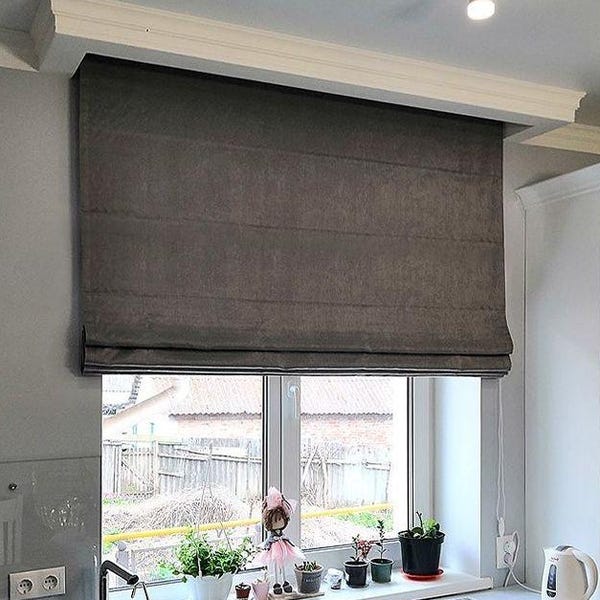 Black Roman Shades - Etsy