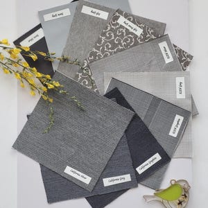 Roman Shade Fabric Samples Grey Palette, Swatches of Fabric for Roman ...