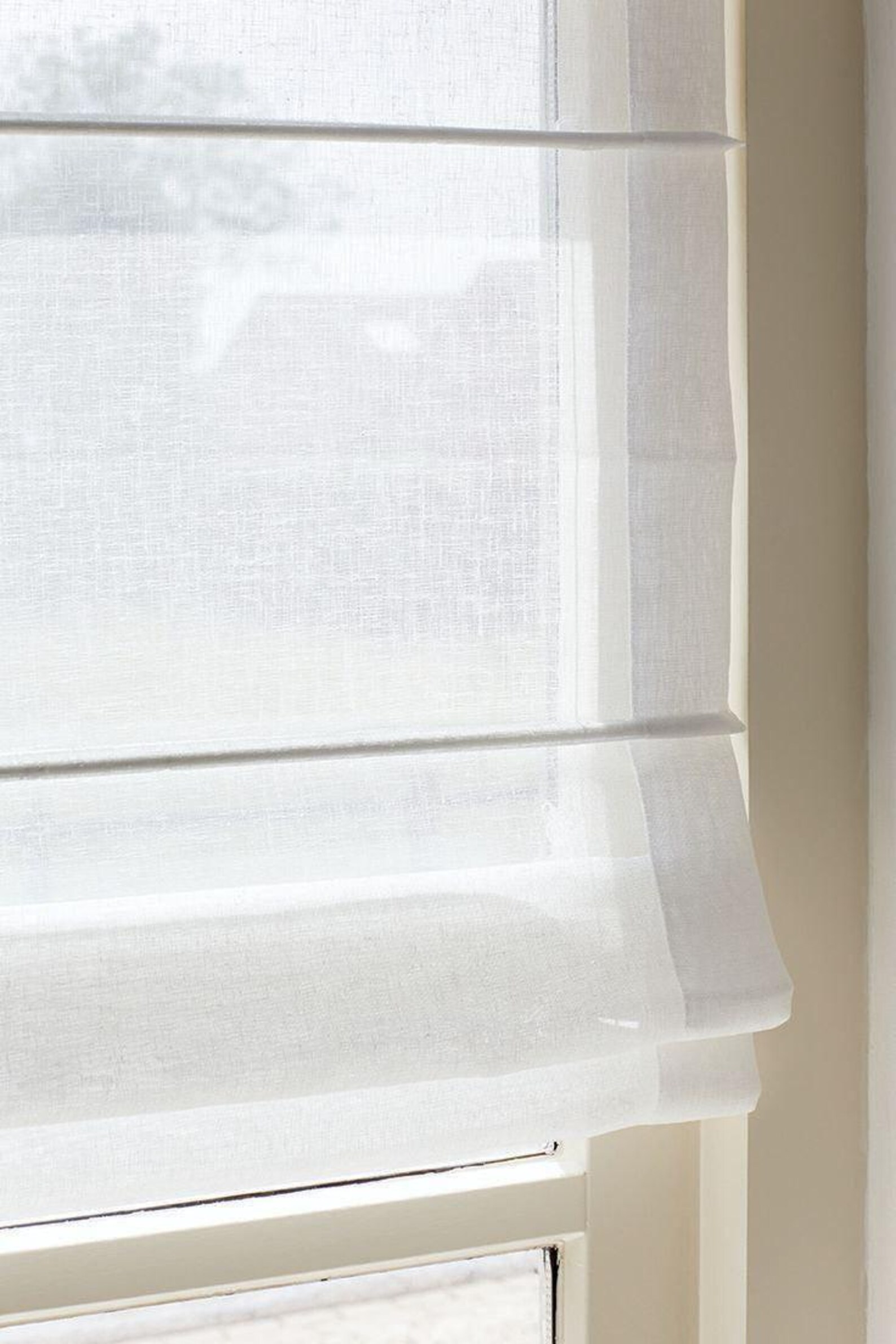 White Sheer Roman Blinds, See Through Roman Shades, Voile Window ...