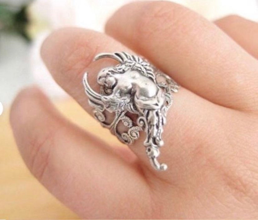 Winged Angel Ring-aged Brass-adjustable-steampunk-hauted - Etsy