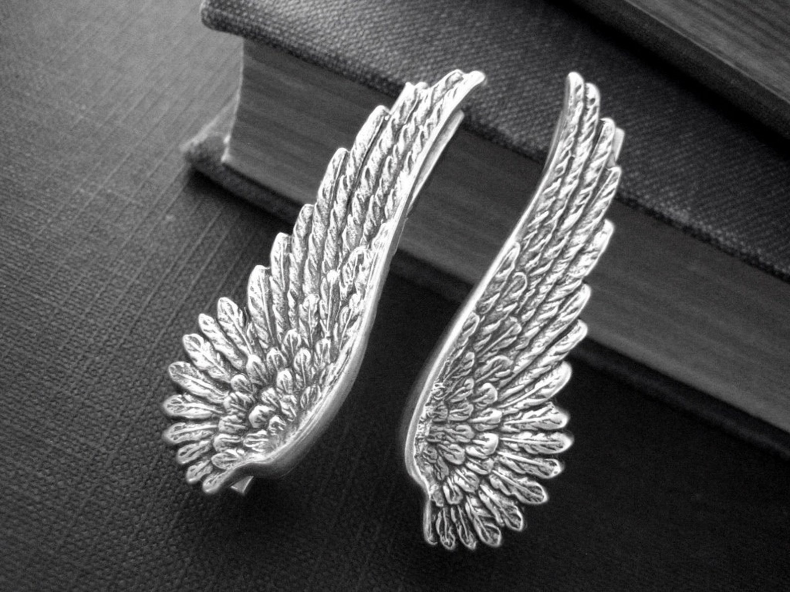 Black Angel Wing Steampunk Sterling Silver Brass Wing - Etsy