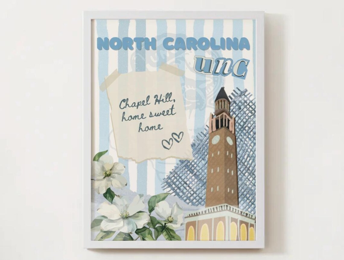 University of North Carolina Poster - Etsy