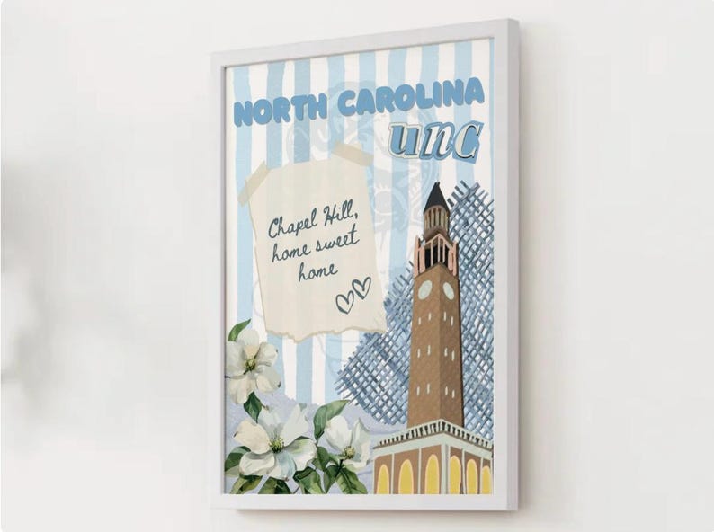 University of North Carolina Poster - Etsy