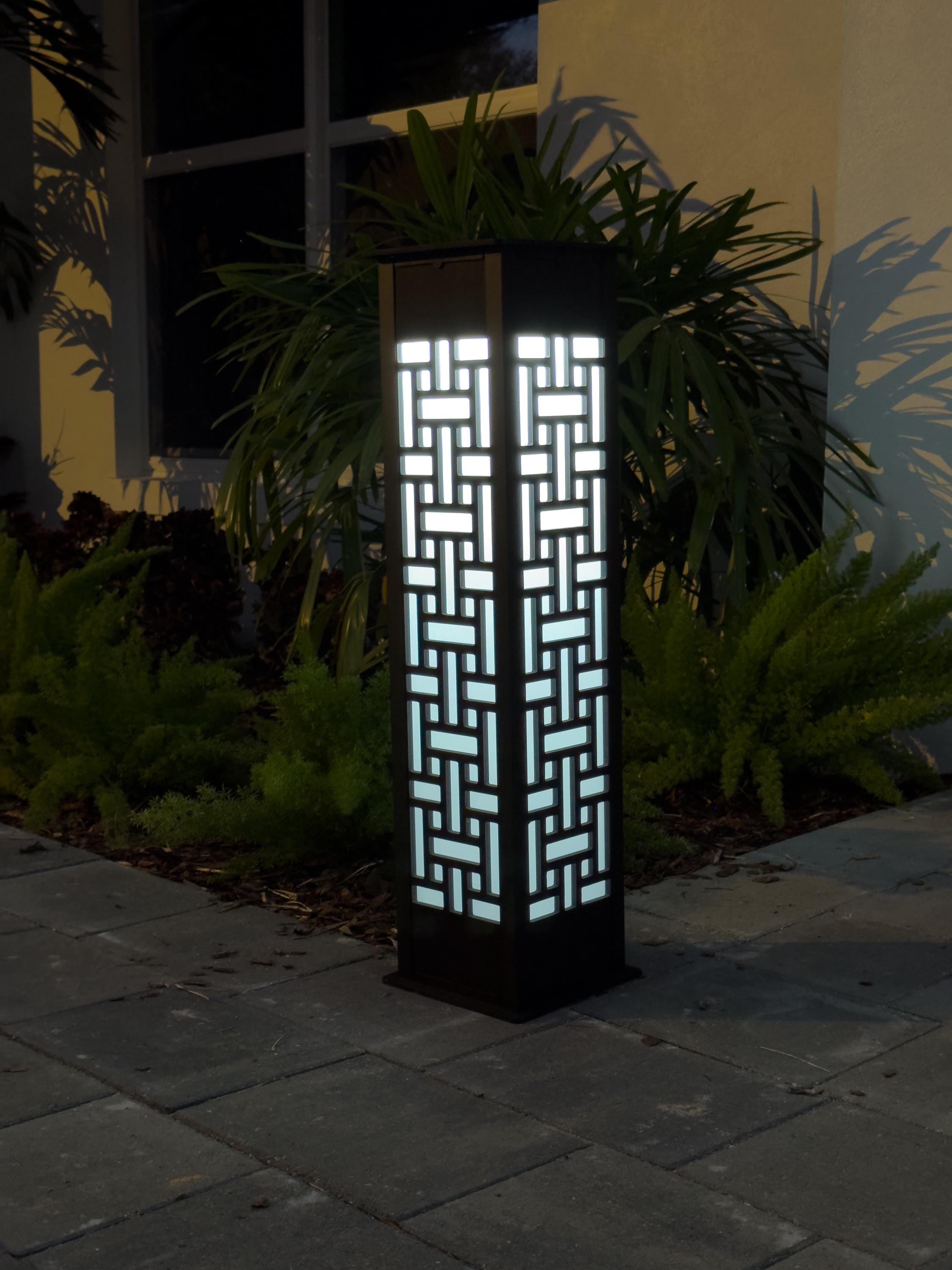 Solar Powered Address Sign: Modern Outdoor Number Post in Maze Design ...