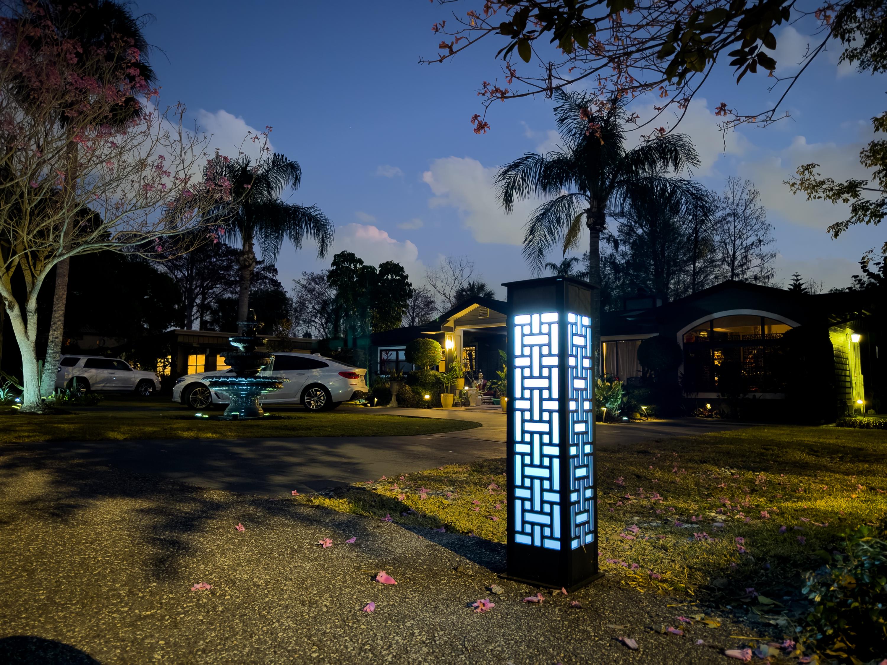 Solar Powered Address Sign: Modern Outdoor Number Post in Maze Design ...