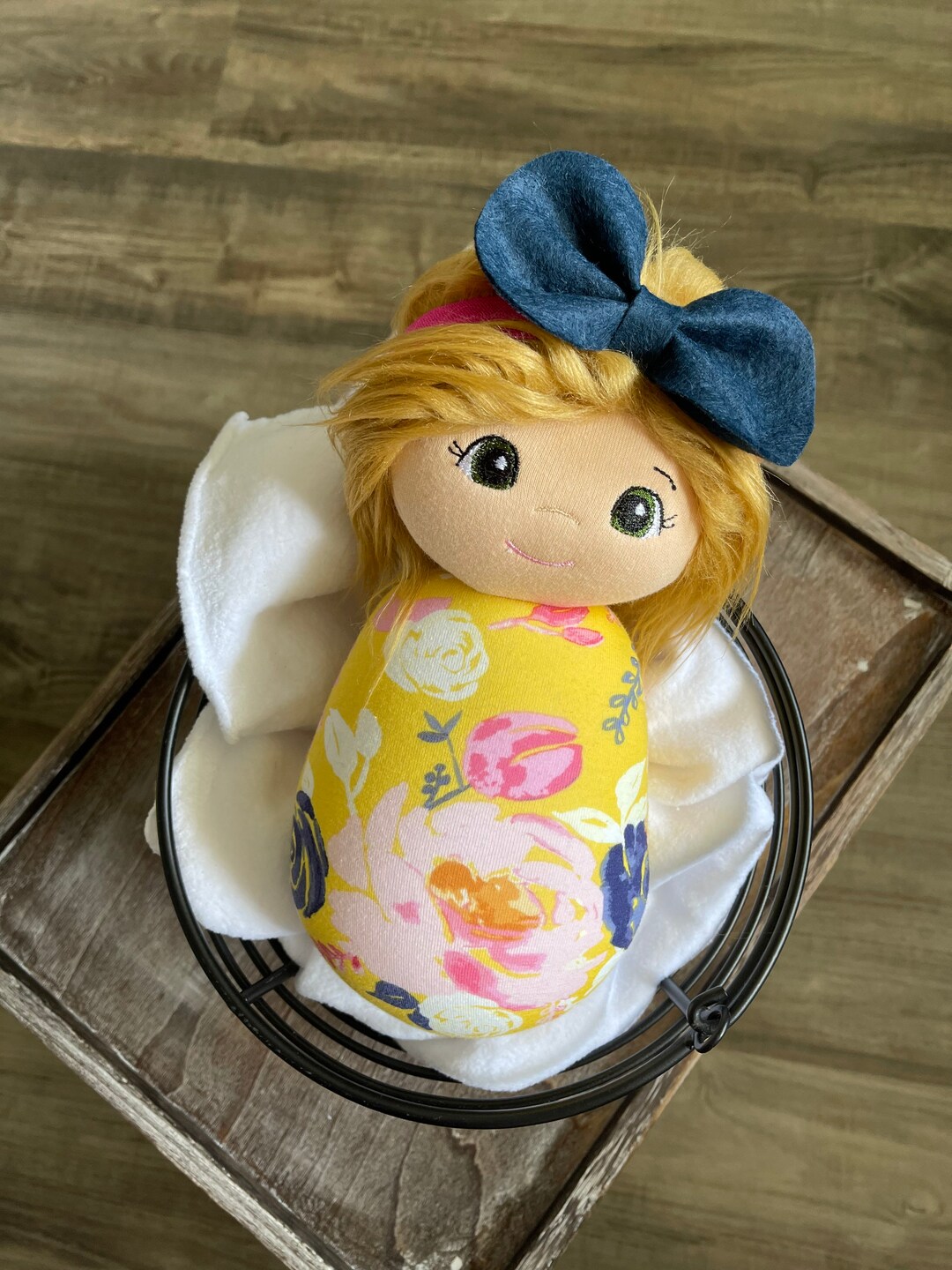 Handmade Swaddle Doll, Plush Swaddle Doll, Baby Doll, Swaddle Yellow ...