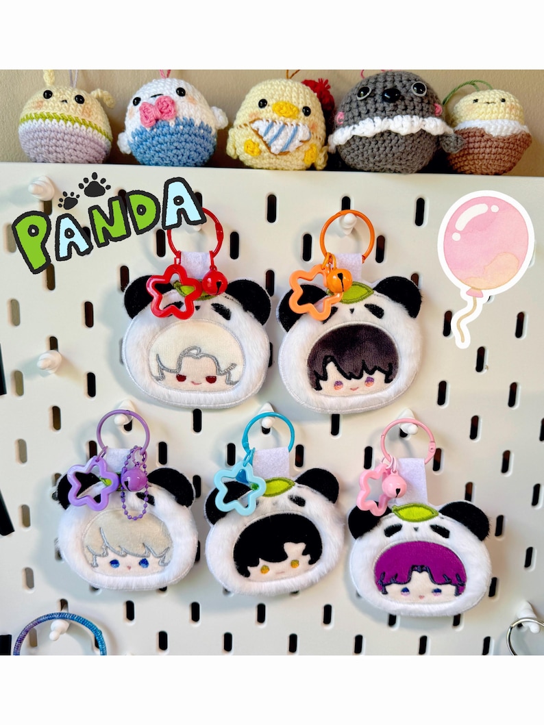 Love and Deepspace Fluffy Panda Faux Fur Embroidered Keychain Patch 3 ...